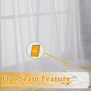 Fragrantex Semi-Sheer Grey Curtains Bedroom 95inch Long for Living Room Faux Linen Look Sliver Gray Curtain Window Treatment Set Grommet Curtain 2 Panels,40" Wx95 L