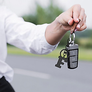 Alphabet Initial Letter F Keychain Black Letter A-Z Keychain for Women Men Girl Inspiration Gifts for Girlfriends Boyfriends Mother Father Brother Keychain Accessories for Handbag Initial Key Ring