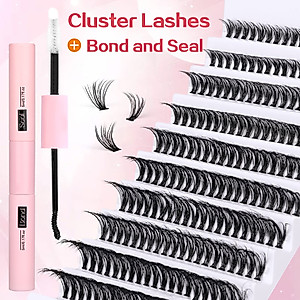 DIY Lash Extension Kit 200pcs Lash Clusters Eyelash Extension Kit 8-16MM Wispy Lash Clusters Kit C D Curl Individual Lashes Kit Eyelash Clusters by Ruairie