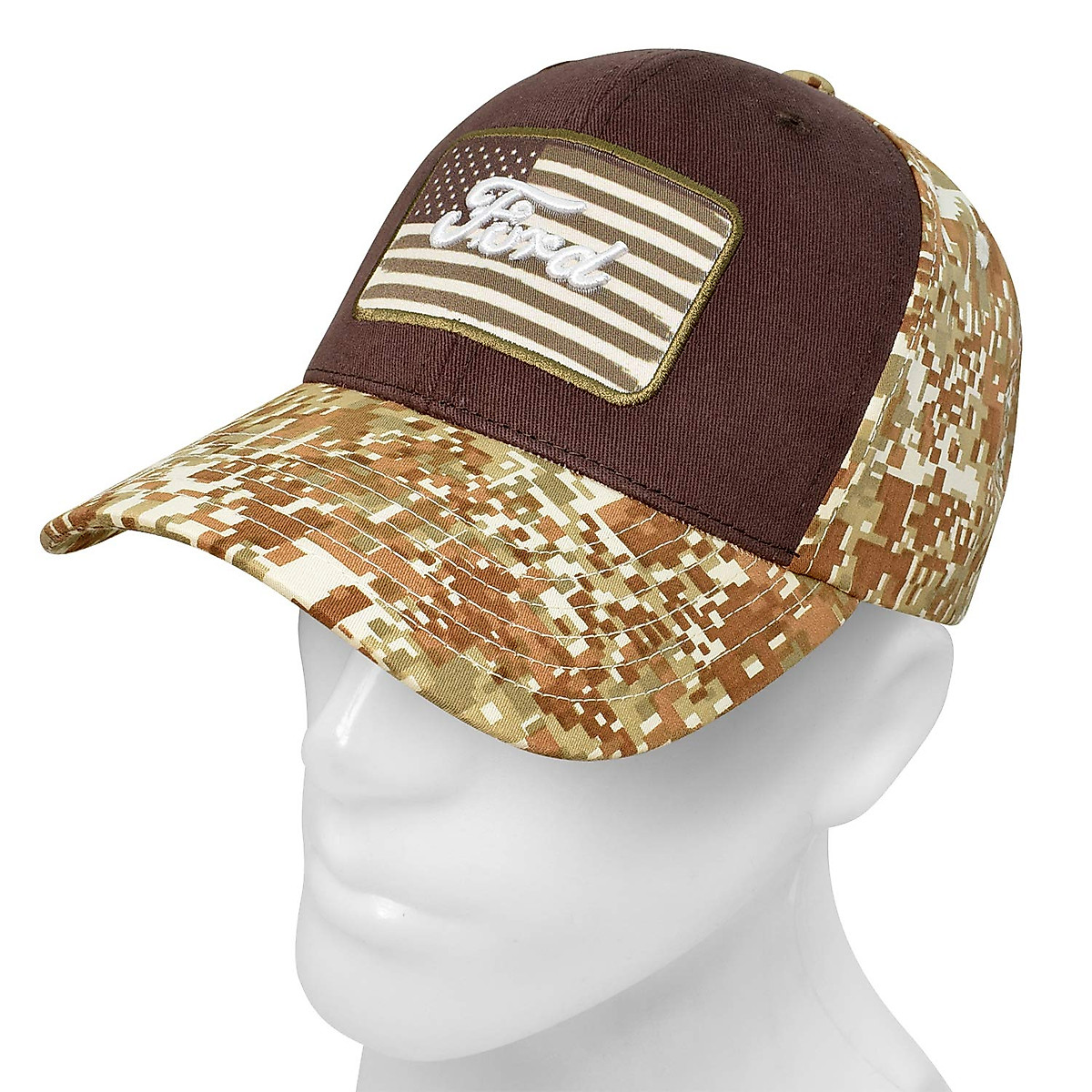 Checkered Flag Digital Camo Baseball Cap for Ford USA Flag