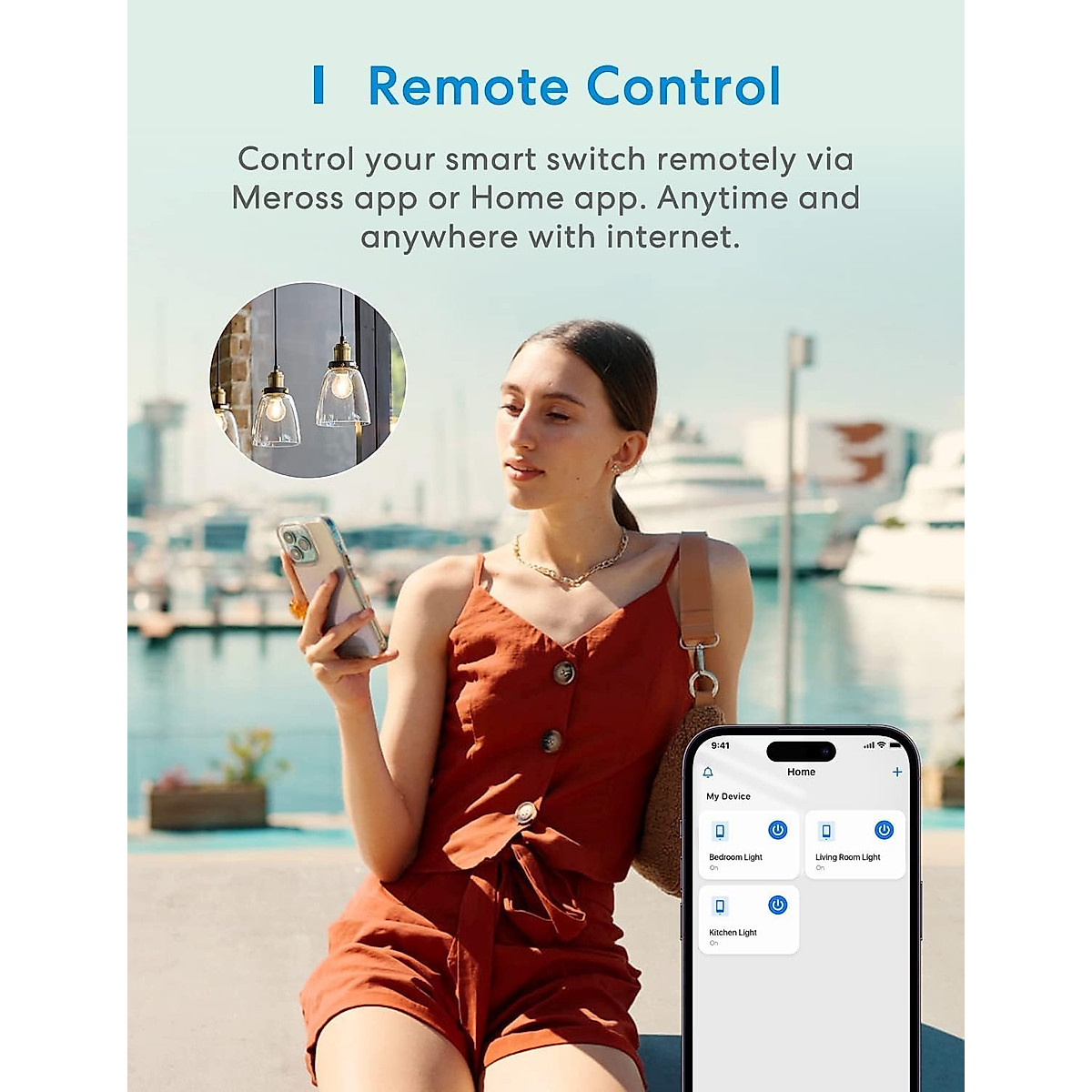 Meross Smart Light Switch Supports Apple HomeKit, Siri, Alexa, Google Assistant & SmartThings, 2.4GHz Wi-Fi Light Switch, Neutral Wire Required, Single Pole, Remote Control Schedule, 2 Pack