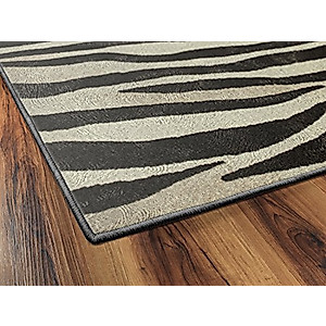 Brumlow Mills Animal Print Pattern Area Rug for Living Room, Dining, Kitchen, Bedroom, Doorway, and Contemporary Home Décor, 2'6" x 3'10", Zebra