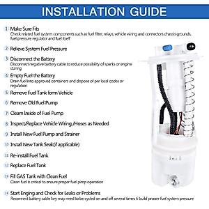 FAERSI Fuel Pump Assembly Replace# E8743M Replacement for 2005 2006 2007 2008 2009 2010 2011 2012 Frontier & Pathfinder & Xterra 2009-2011 Suzuki Equator 4.0L 2.5L