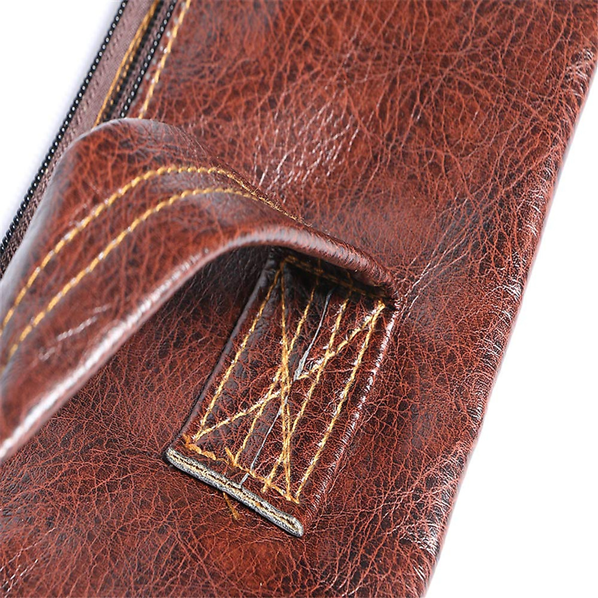 UNISTRENGH Traditonal Longbow Case Recurve Bow Bag PU Leather Brown One-piece Bow Cases (47.2inch(120cm))