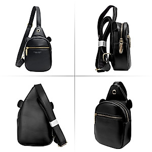 Peicees Small Crossbody BagS for Women Leather Cell Phone Purse Fanny Packs Fashion Chest Bag For Travel