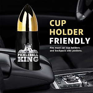 NAMRIST Pickleball King Bullet Tumbler 17 oz Stainless Steel Vacuum Insulated Sports Tumblers Double Wall Thermal Flask Travel Cup Gifts for Dad Husband Boyfriends Birthday