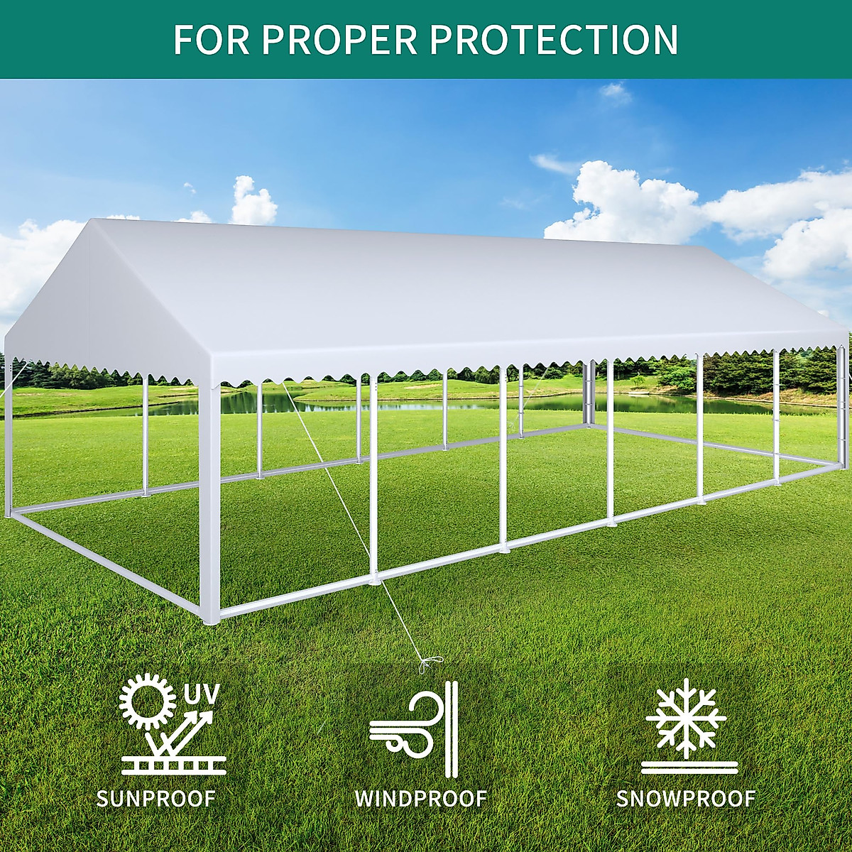 YITAHOME 20x40FT Party Tent Heavy Duty PVC Wedding Event Shelters White ...