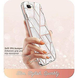 i-Blason Cosmo Glitter Clear Bumper Case for iPhone 8 Plus/iPhone 7 Plus, Marble