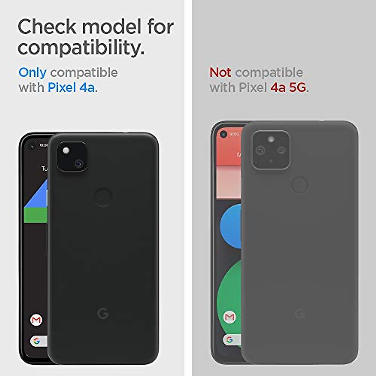 Spigen Rugged Armor Designed for Google Pixel 4a Case (2020) [NOT Compatible with Pixel 4a 5G] - Matte Black