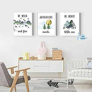 XUOIAYNB Colorful Inspirational Adventure Quote Art Print-- Nature Mountain Forest Motivational Saying Canvas Wall Art--(12”X16”X4 pcs, Unframed)--Perfect for Office Nursery Summer Decoration