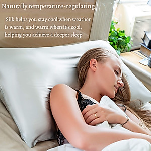 Celestial Silk 100% Silk Pillowcase for Hair Luxury 25 Momme Mulberry Silk, Charmeuse Silk on Both Sides Envelope Closure -Gift Wrapped- (Queen, Natural Undyed White)