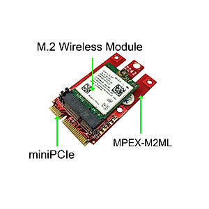 Ableconn MPEX-M2WL Mini PCIe Adapter with M.2 Key E Slot - Support PCIe and USB Based M.2 E Key and A-E Key Module for Mini PCI Express - Work for WiFi & Bluetooth M2 Module