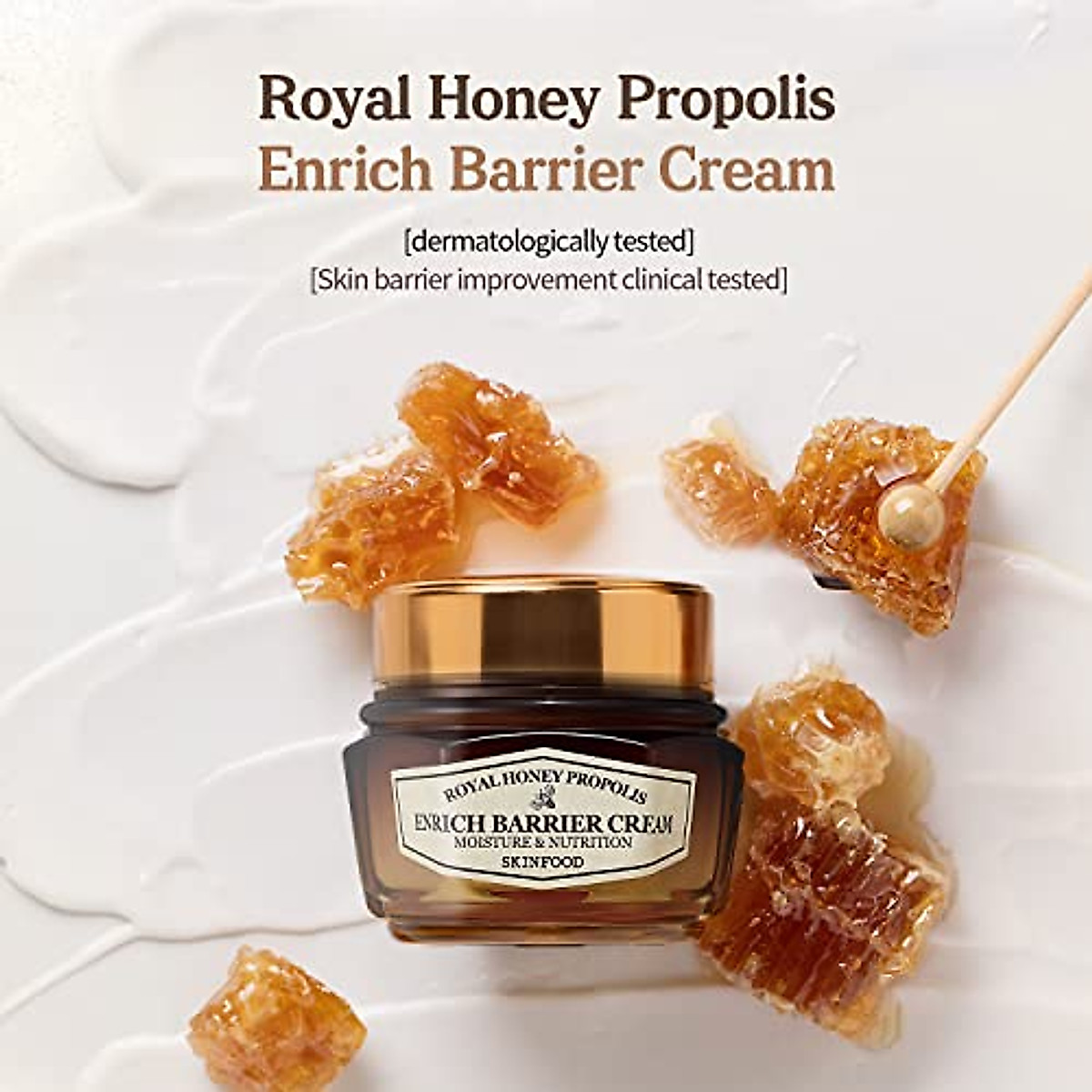 SKINFOOD Royal Honey Propolis Enrich Barrier Cream - 50% Black Bee Propolis & Royal Jelly Extract Face Cream - Propolis Serum for Skin - Royal Essence Facial Cream - 2.13 Fl. Oz (63 mL)