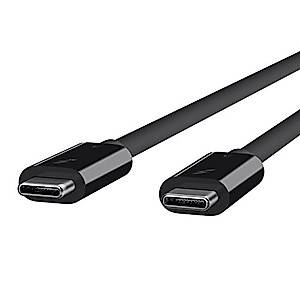 Belkin USB C Cable - Thunderbolt 3, 6.5 Feet/2 Meters, USB C to USB C Cable Type, Fast Charging Up To 100 Watts, Fast Transfer up to 40 Gbps, Supports 5K Ultra HD Displays - Black