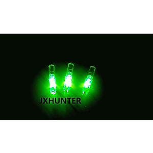 Jiexi Hwyp luminous led nocks for inner diameter 6.2mm compound bow arrow Pack of 6 (green)
