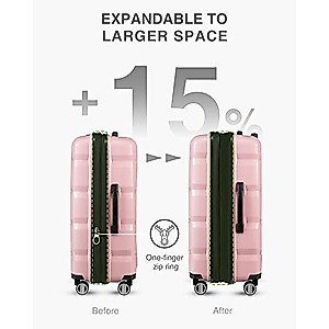 LUGGEX Pink 28 Inch Luggage with Spinner Wheels - Expandable Large Checked Luggage - Lightweight Adventure Partner (Pink Suitcase)