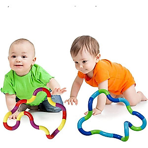 20 PCS Multicolored Quiet Fidgets Toys for Unique Fidget Experience, Anti Anxiety Sensory Toys Combine into New Shapes, Brain Imagination Tools, Relax Therapy Educational Toy for Kids Boys Adults