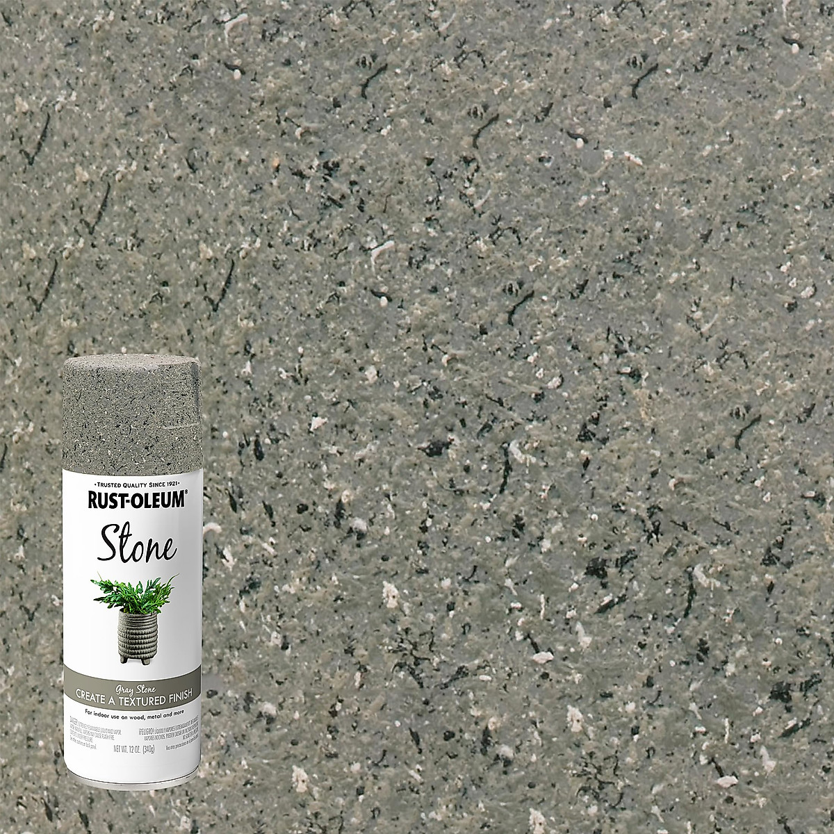 Rust-Oleum 7992830 Stone Creations Spray, 12 oz, Gray Stone