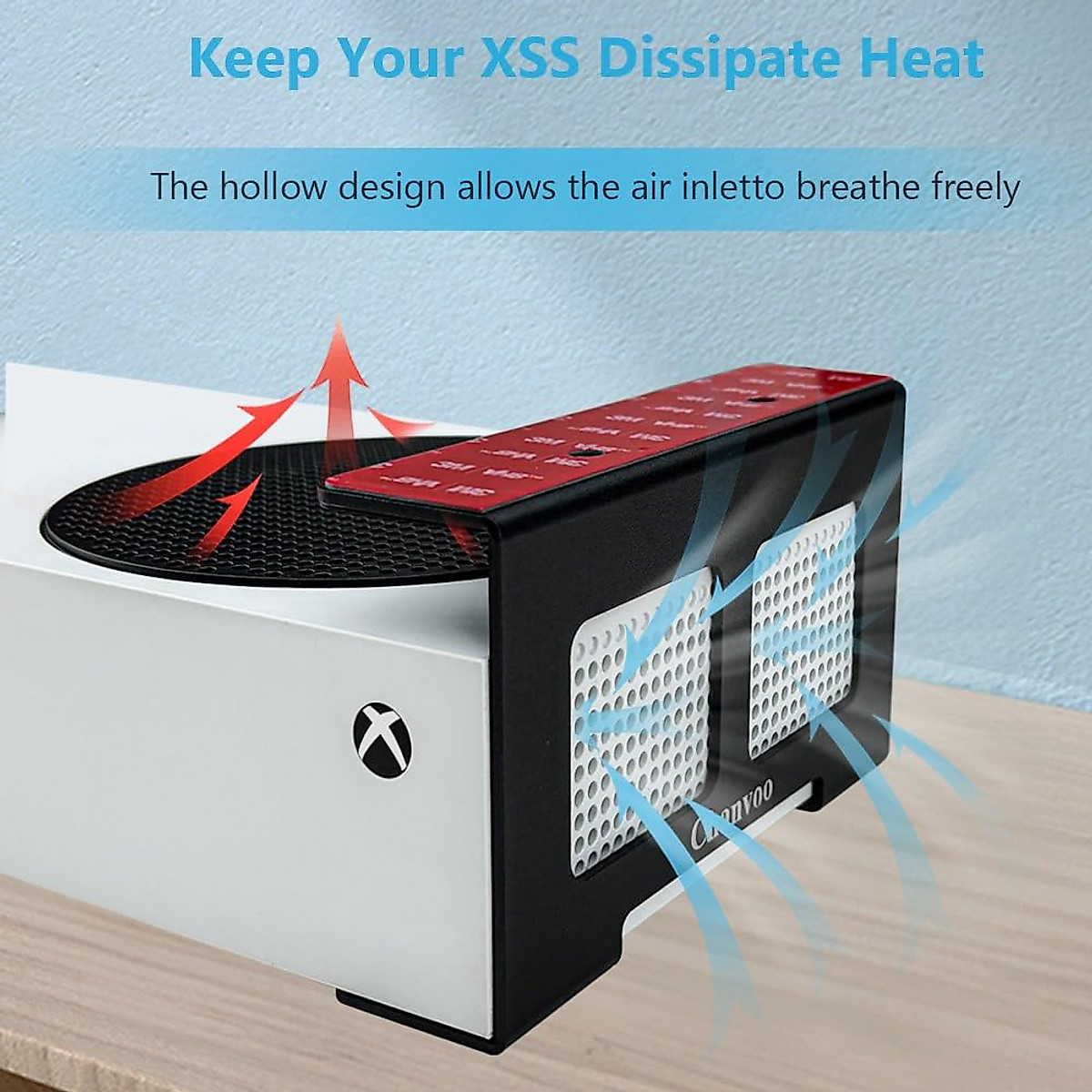 Chanvoo No Drill Aluminum Universal Under Desk Mount Holder for Xbox Series S, Xbox One S/X, Xbox 360, PS4 Slim/Pro, Desktop Mini PC with Adhesive (Black)