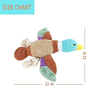 Squeaky Dog Toys for Small Dogs Plush Dog Toys Duck Puppy Toys Rope Puppy Chew Toys for Teething Stuffed Dog Squeaky Toys with Crinkle Dog Toys for Small Dogs, Medium, Large