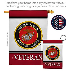 USA Decoration Marine Corps Veteran Garden Flag Armed Forces USMC Semper Fi United State American Military Retire Official House Decoration Banner Small Yard Gift Double-Sided, 13"x 18.5", Made In USA