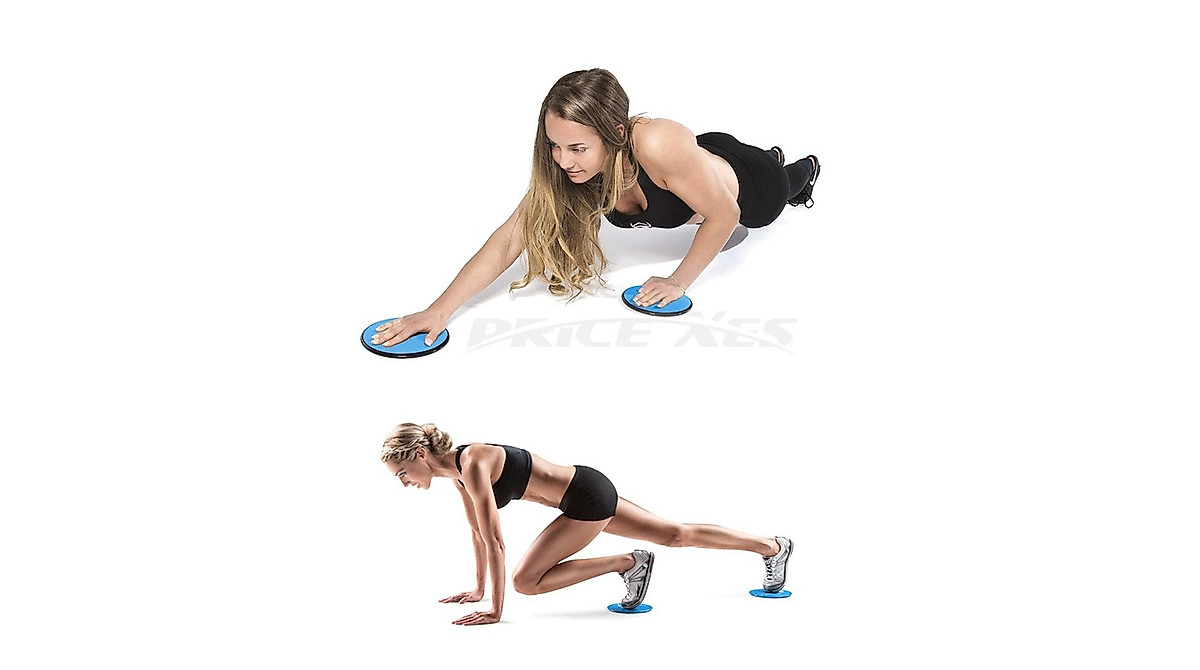 2 Pack Dual Sided Gliding Discs for Full Body Fitness and Core Workout