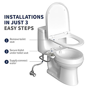 CHEEKY Bidet Toilet Seat Attachment - Non-Electric Bidet Attachment for Toilet Seat - Ultra-Slim Self Cleaning bidet - Adjustable Water Pressure Nozzle, Angle Control & Easy Home Installation