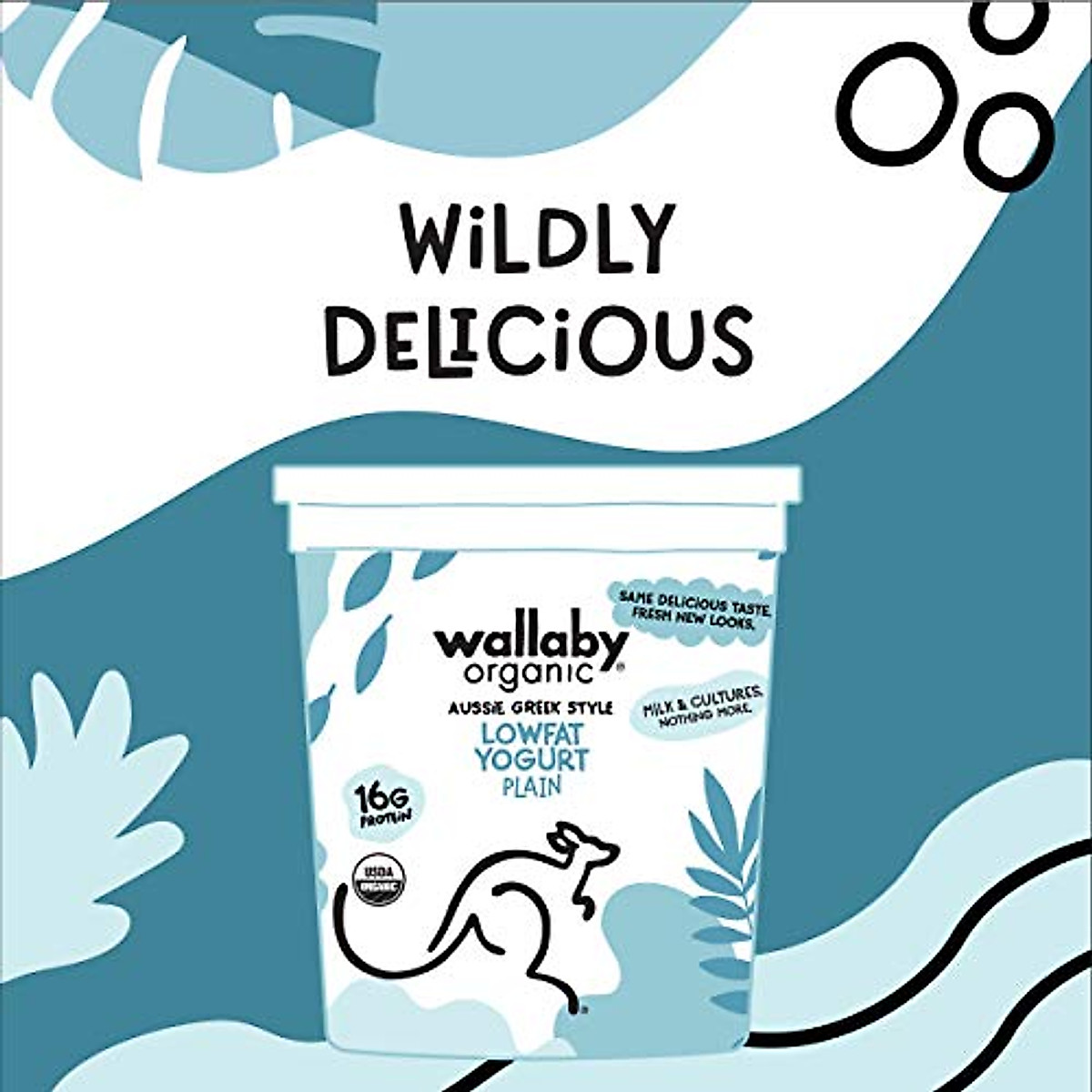 Wallaby Organic Aussie Greek Whole Milk Yogurt, Strawberry, 32 oz. USDA Organic