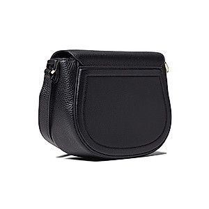 Kate Spade New York Knott Pebbled Leather Medium Saddle Bag Black One Size