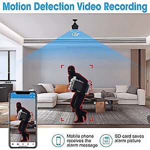 Jukllezan Mini Hidden Camera Wireless spy Camera Portable Nanny Camera HD 1080P Camera with Night Vision and Motion Detection for Home Outdoor Office Features Small Camera,Black