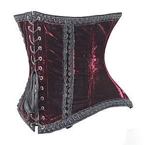 luvsecretlingerie Heavy Duty 26 Double Steel Boned Waist Training Velvet Underbust Tight Shaper Corset #8023-VE