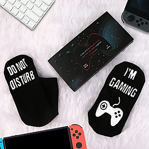 Do Not Disturb I'm Gaming Socks Men Gifts for Men,Fathers Day Dad Gifts From Daughter,Men Birthday Gifts for Teenage Boys,Dad,Husband