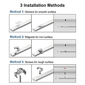ASOKO Dimmable Led Under Cabinet Lighting for Kitchen - 6 Pcs 12 inches Linkable Led Counter Light Bars, Led Closet Light Daylight White 4500K,DC24V 1360Lumens,20W Led Shelf Lighting (UL Plug)