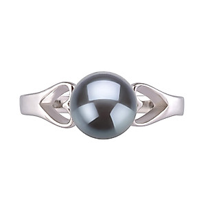 Jessica Black 6-7mm AA Quality Freshwater 925 Sterling Silver Cultured Pearl Ring For Women - Size-9