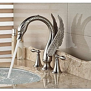 Kitchen Taps Faucet Morden Luxury Brushed Nickel Bathtub Faucet 3 Pieces Bathroom Faucet Two Handles Mixer Tap