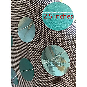 Hellensp Sage Green Circle Garland 4 Pack Green Dots Paper Garland String Hanging Backdrop 52 feet Teal Circle Garland for Birthday Rustic Wedding Baby Shower Vintage Party