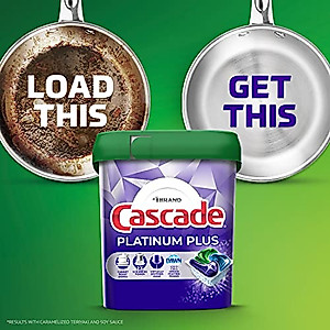 Cascade Platinum Plus ActionPacs Dishwasher Detergent Pods, Fresh, 62 Count