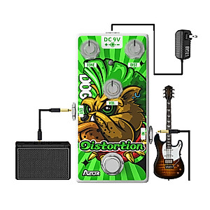 AZOR Distortion Guitar Pedal Rich Overtones Dog Distortion Analog Effect Pedal for Electric Guitar True Bypass AP507