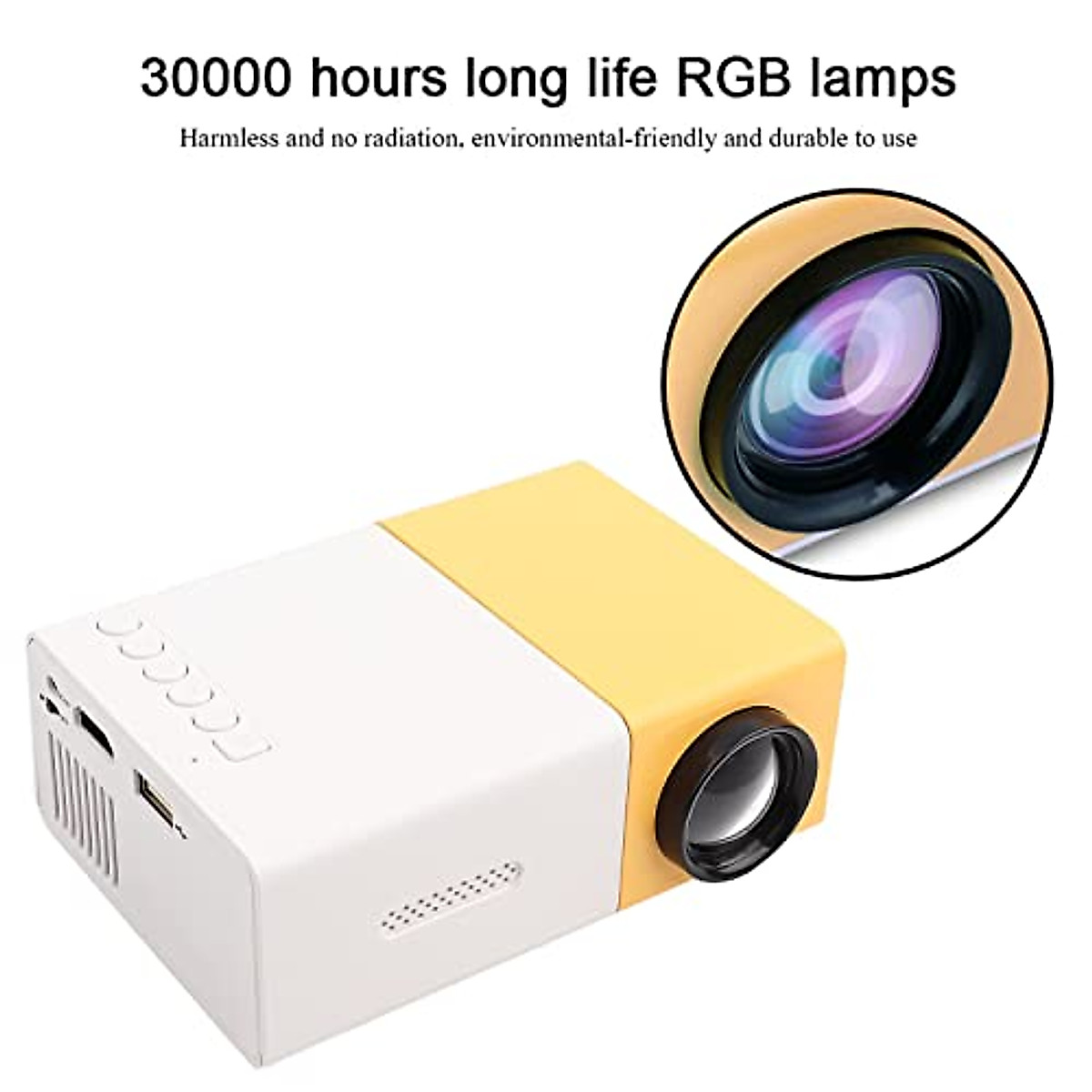 Mini Projector Portable 1080P LED Projector, Pocket Pico Video Projector for Home Theater Movie Projector, Outdoor Movie Projector, Cartoon, Kids Gift, HDMI USB TV AV Interfaces and Remote Control