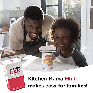 Kitchen Mama Mini Electric Can Opener Smooth Edge: Open Cans with A Simple Press of Button - Ultra-Compact, Mini-Sized Space Saver, Portable, Hands Free, Food-Safe, Battery Operated (White)