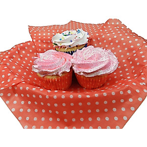 Regency Wraps Treat Sheets, Decorative Greaseproof Liners for Wrapping Sandwiches and Baked Goods, Cake and Cookie Boxes, Attractive Parchment Paper Baking Supply, Red/White, 12"x12" (Pack of 50)