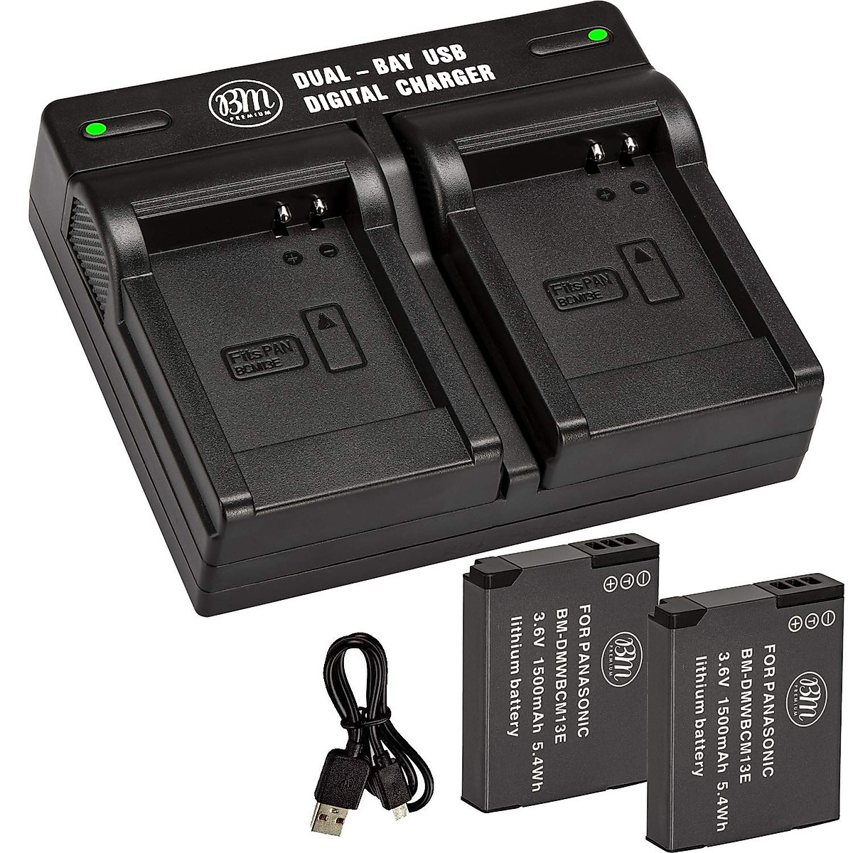 BM 2 Pack of DMW-BCM13E Batteries and Dual Battery Charger for Panasonic Lumix DC-TS7,DMC-FT5A, LZ40, TS5, TS6, TZ37, TZ40, TZ41, TZ55, TZ60, ZS27, ZS30, DMC-ZS35, DMC-ZS40, DMC-ZS45, DMC-ZS50 Camera