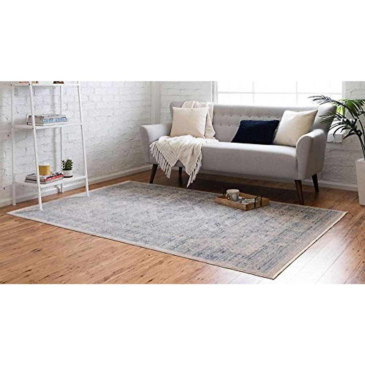 Unique Loom Noble Collection Area Rug - Elizabeth (2' 2" x 3' 1" Rectangle, Gray/ Light Blue)