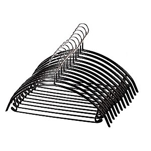 Buthneil 12 Pack Non Slip Suit Hanger, Coat Jacket Hangers, Sweater Hanger, PVC Coating Metal Hangers for Pants, Shawls, Belts, Bras, Black