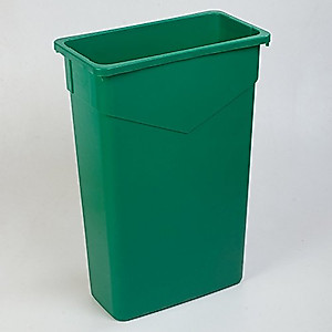 CFS 34202309 TrimLine Polyethylene Waste Container, 23 Gallon Capacity, 20" Length x 11" Width x 29.88" Height, Green (Case of 4)