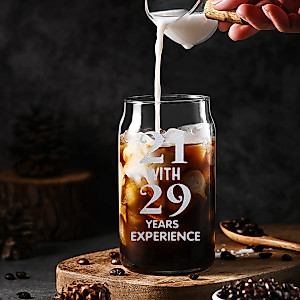 50th Birthday Gifts for Women,Gifts For Turning 50-50 Years Old Birthday Gifts for Her, Mom, Wife, Sister, Friends, Premium Laser Etched Engraved 16 Ounces Jar Drinking Glasses Cups