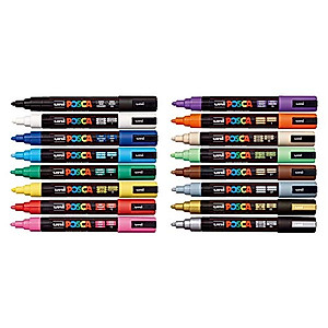 16 Posca Markers 5M, Posca Pens for Art Supplies, School Supplies, Rock Art, Fabric Paint, Fabric Markers, Paint Pen, Art Markers, Posca Paint Markers