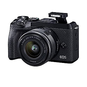 Camera EOS M6 II Mirrorless Camera Digital Camera with EF-M 15-45mm F/3.5 Lens Compact Camera Professional Photography Digital Camera (Color : Silver)
