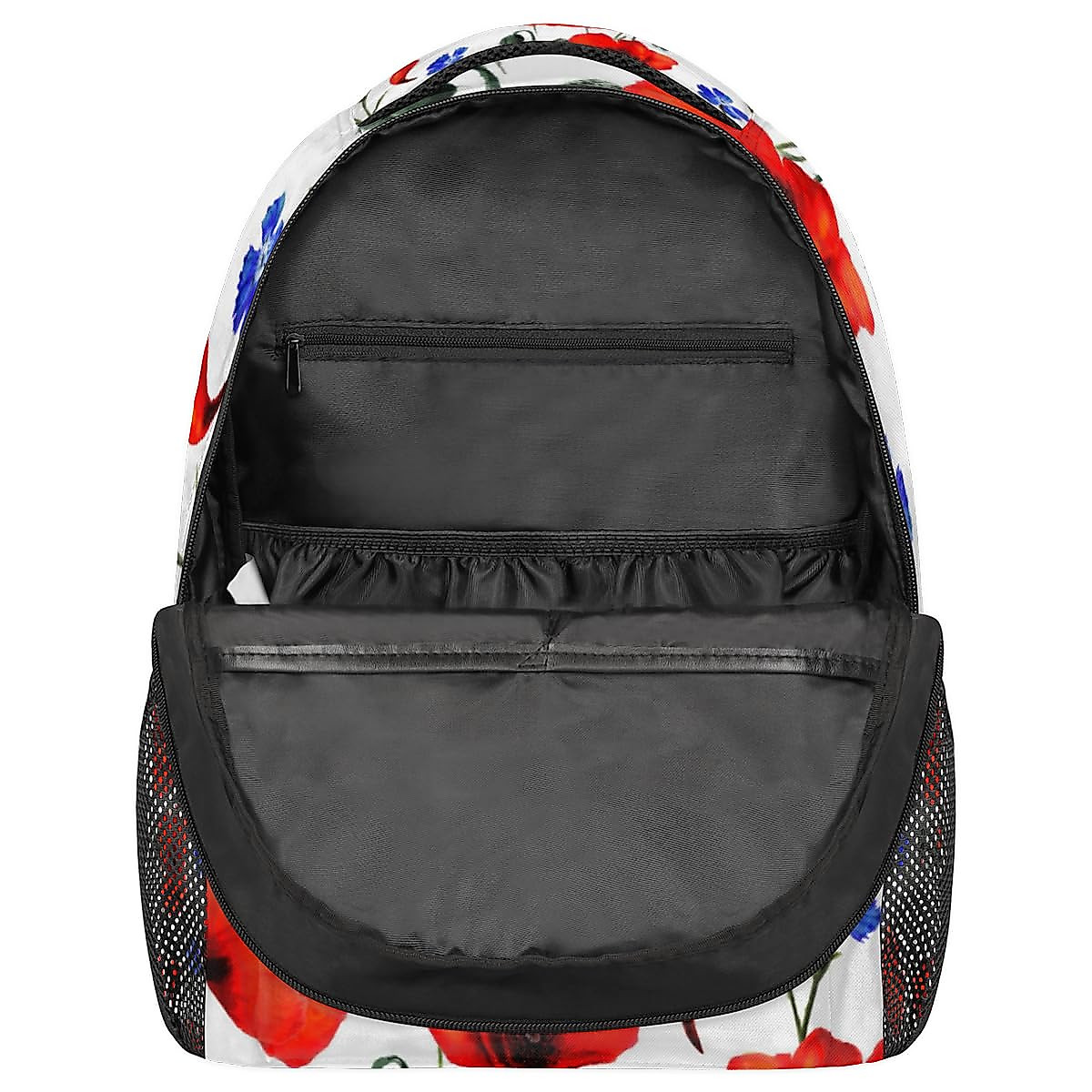 TropicalLife Floral Poppy Pattern Backpack for Women Men, Travel Laptop Backpack Lightweight Computer Hiking Gym Sports Rucksack Casual Daypack Carry On Backpack Work Bag