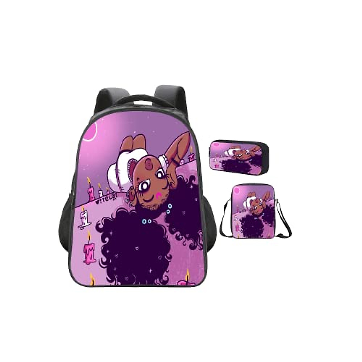 BIZHUDP African Girls Set school bag/crossbody bag/pen bag three-piece backpack for boys and girls…